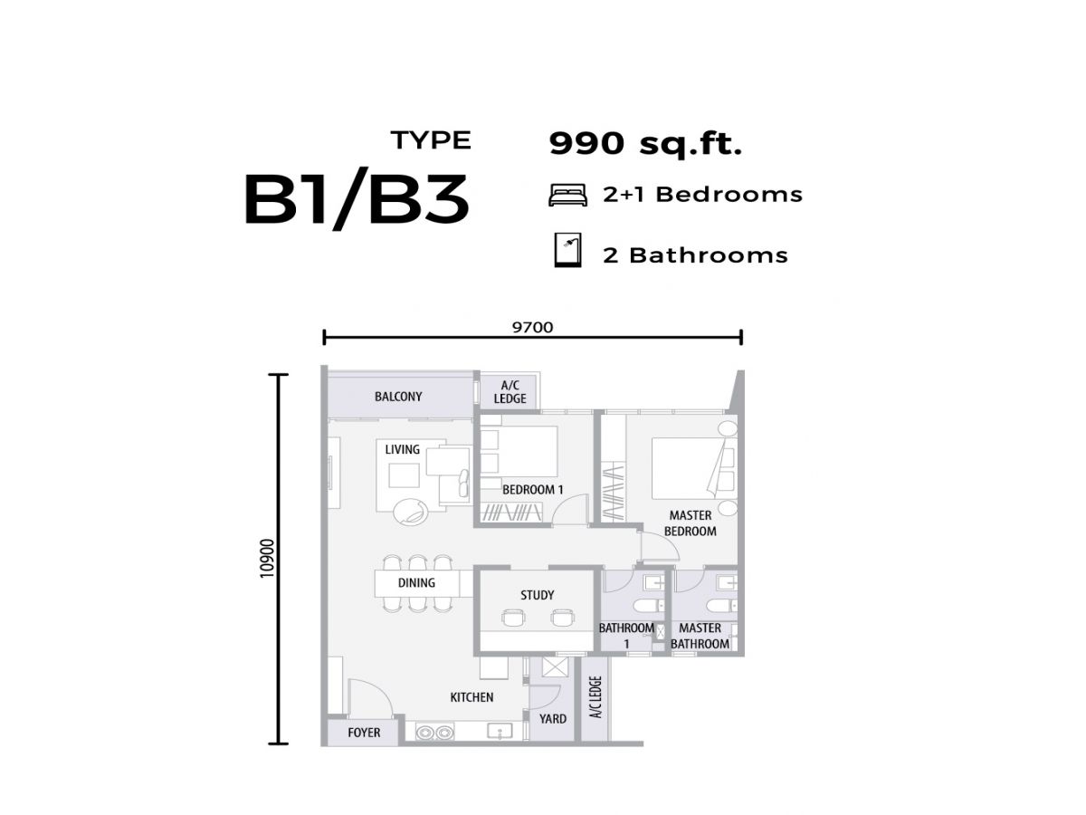 Alira-Metropark-Floor-Plan-Type-B | New Launch Property | Condo - KL ...