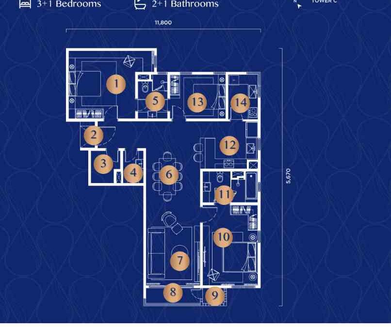 Bangsar-Hill-Park-Talisa-Unit-Layout-Type-3D | New Launch KL & PJ