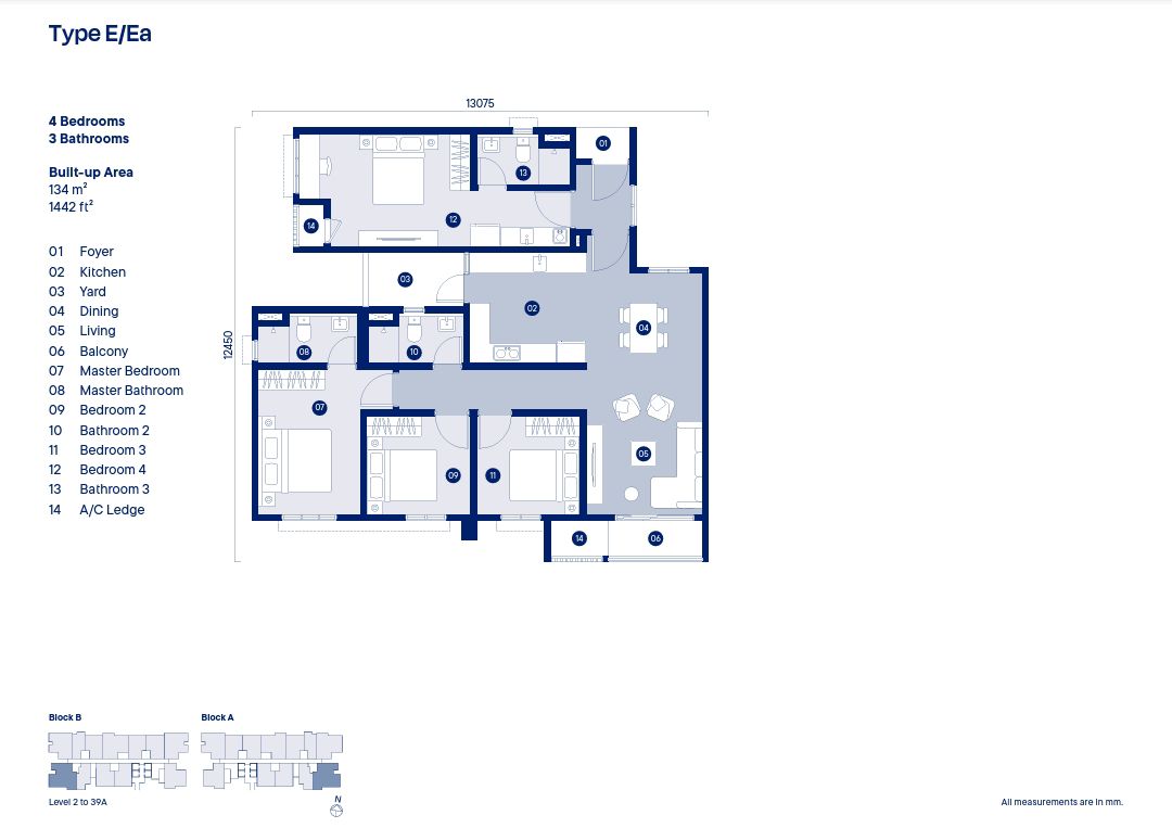 Tuju-Residences-Unit-Layout-Type-E | New Launch KL & PJ