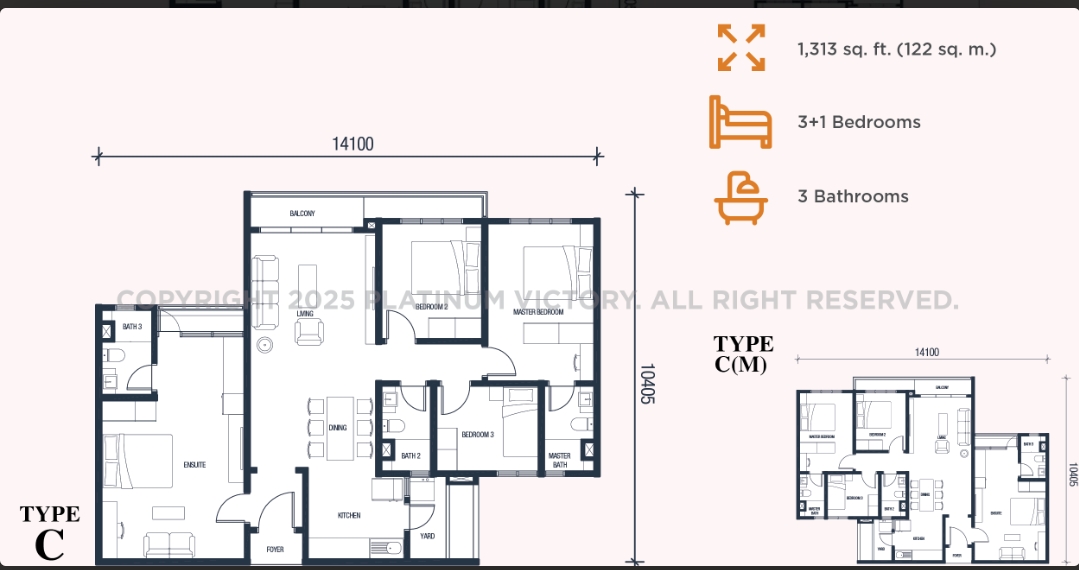 PSV2-Residences-Apartment-Layout-Type-C | New Launch KL & PJ
