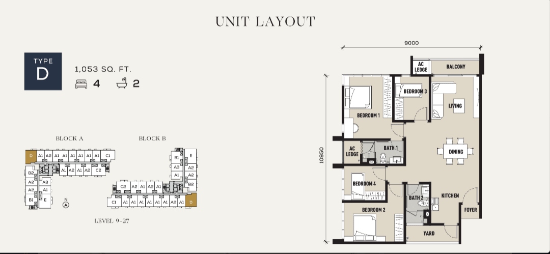 Sixteen-Residences-Unit-Layout-Type-D | New Launch KL & PJ